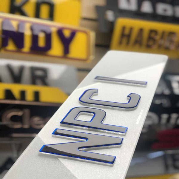 4D Clear NEON BLUE GEL Number Plate | Number Plate Clinic